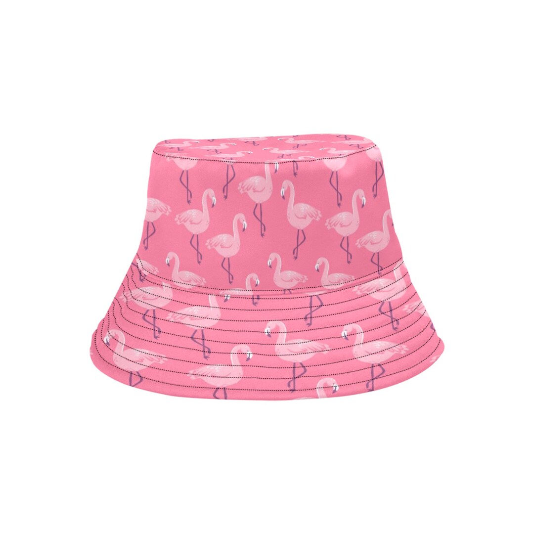 Pink Flamingo Bucket Hat, Golf Cool Retro Vintage Summer Festival Cute ...