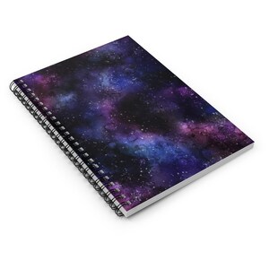Galaxy Space Spiral Notebook Purple Pattern Design Journal - Etsy