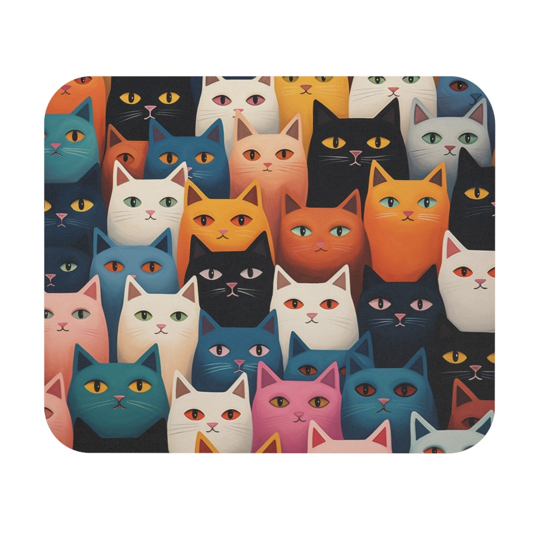 Cats Mouse Pad, Kittens Cute Art Computer Gaming Unique Printed Desk ...