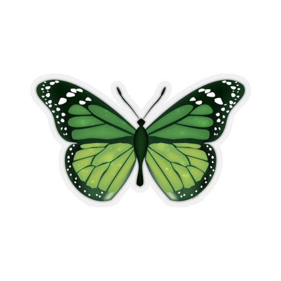 Green Monarch Butterfly Sticker Animal Insect Cute Decal | Etsy