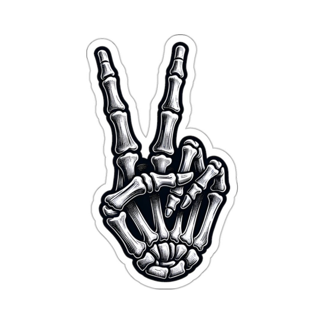 Skeleton Peace Symbol Sticker Decal, Skull Halloween Art Vinyl Laptop ...