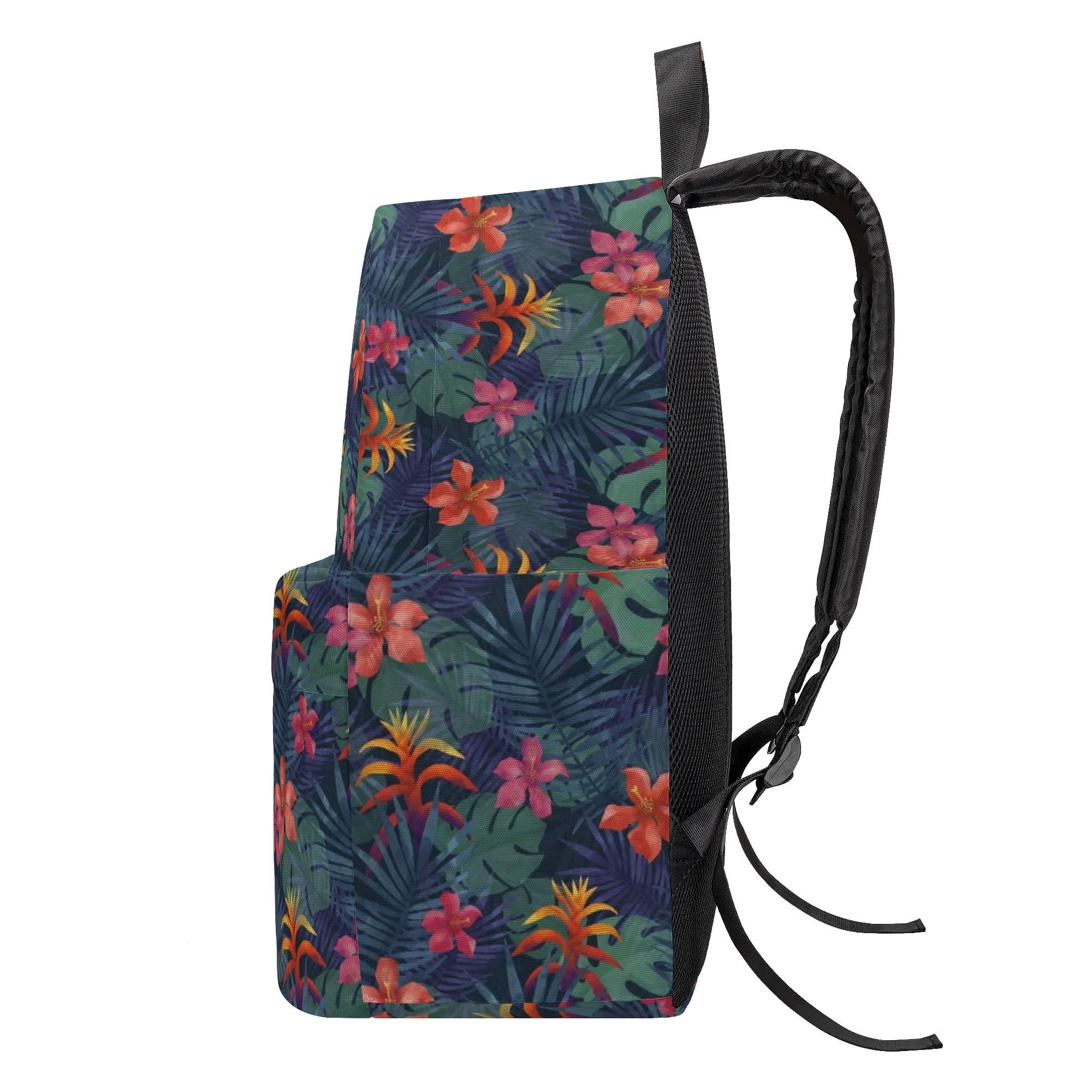 Tropical Flowers Backpack, Jungle Floral Hawaiian Green Men Women Kids ...