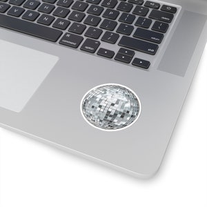 Disco Mirror Ball Sticker Decal, Silver Art Vinyl Laptop Cute ...