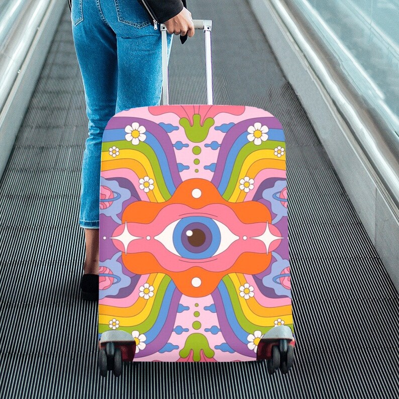 Psychedelic Luggage Cover, Groovy Vintage 70s Funky Eye 1970s Aesthetic ...