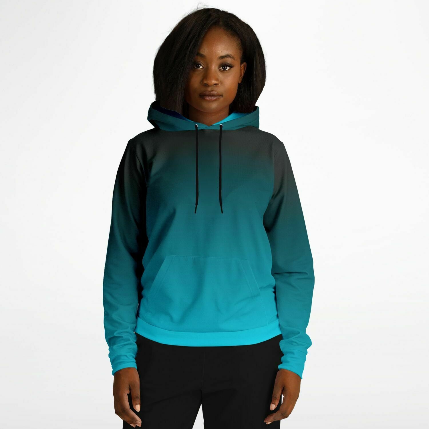 Blue and Green Ombre Hoodie, Tie Dye Gradient Pullover Men Women Adult ...