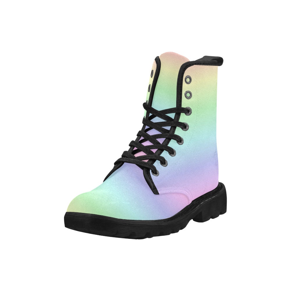 Pastel Rainbow Women's Boots Gradient Ombre Pink Vegan - Etsy