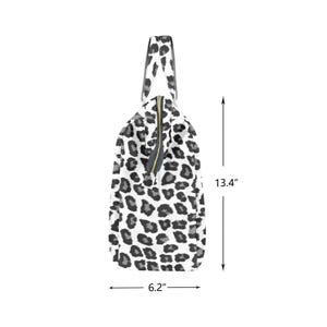 Snow Leopard Insulated Lunch Box Bag Tote, Black White Animal Ladies ...