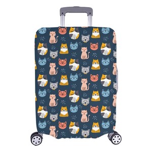 Cute Cats Luggage Cover, Kitten Aesthetic Print Suitcase Hard Bag ...