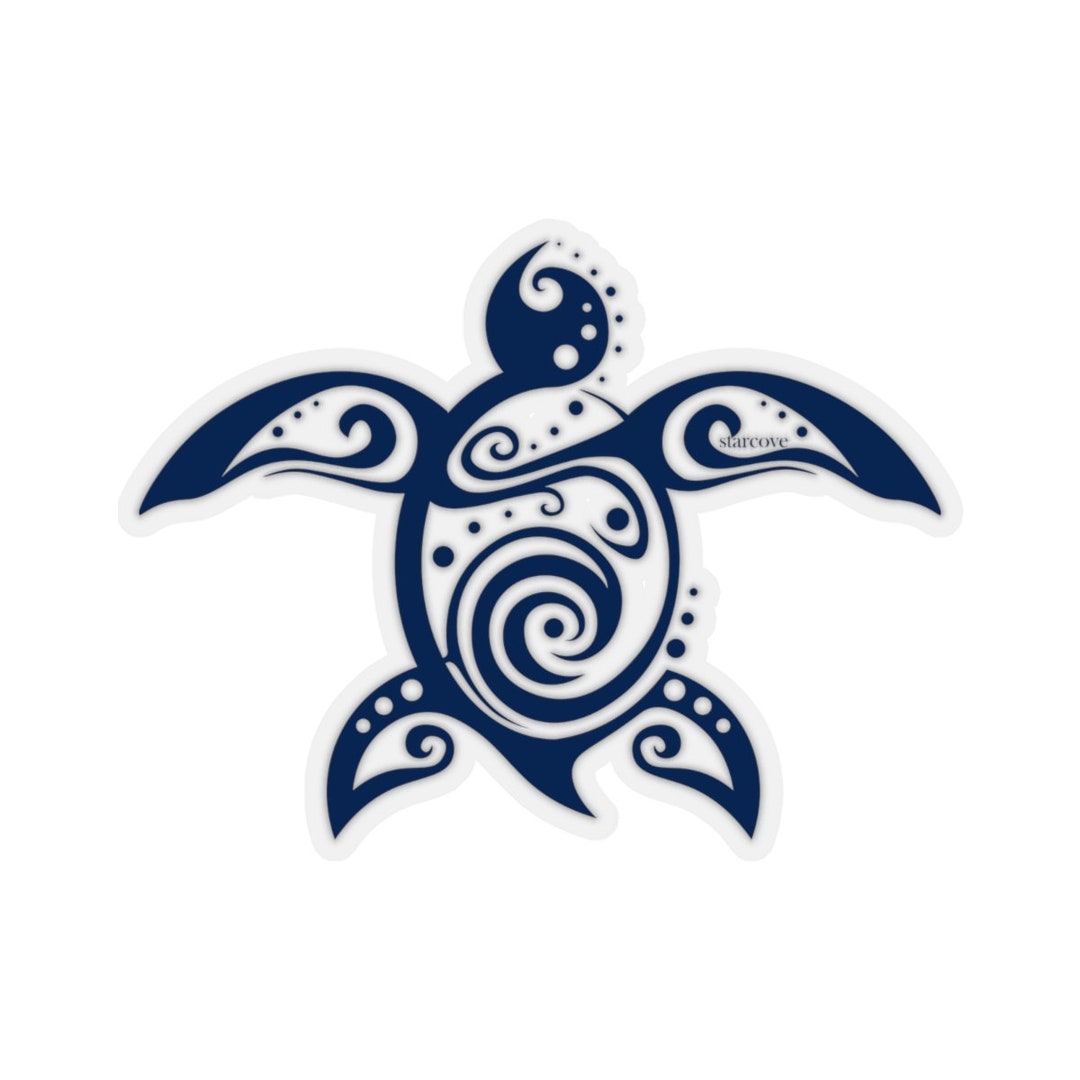 Tribal Sea Turtle Waterproof Decal Sticker Blue Tattoo Wave Art Animals ...