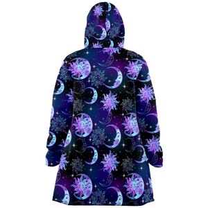 Sun Moon Hooded Cloak, Stars Purple Celestial Space Men Women Modern ...