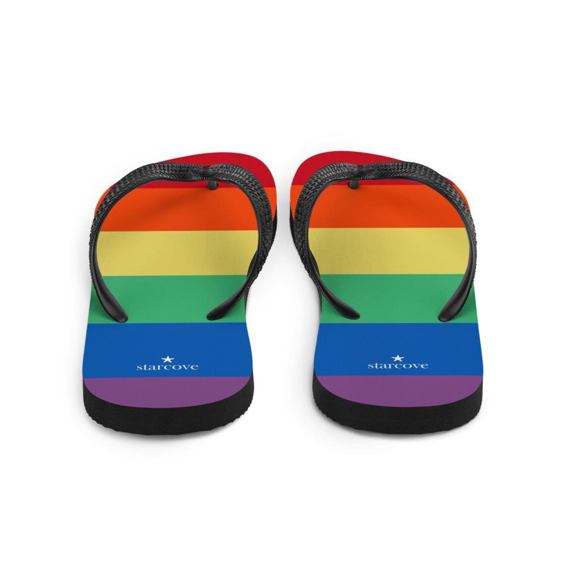 Rainbow Flip Flops For Women Men Comfortable Beach Sandals Etsy
