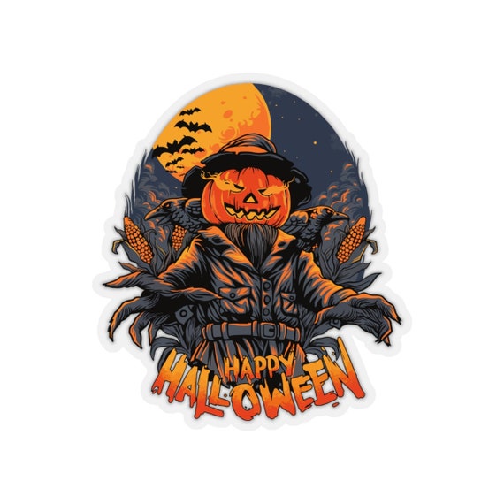 Halloween Decal sticker Horror Scarecrow stickers Laptop | Etsy
