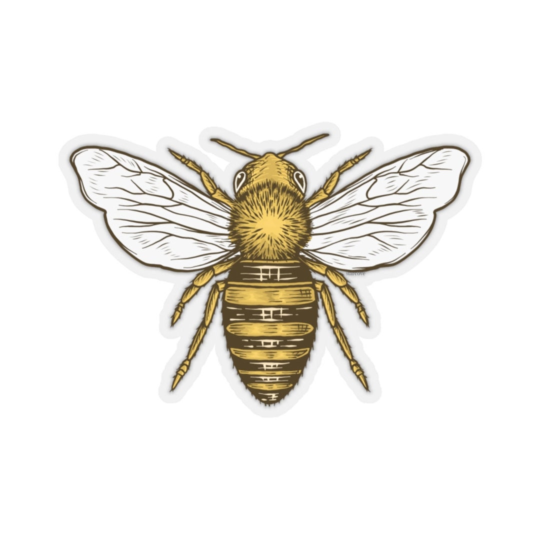 Bee Vintage Sticker, Honey Bumble Laptop Decal Vinyl Cute Waterbottle ...