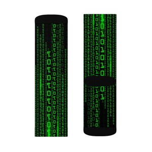 Computer Digital Socks, 3D Printed Sublimation Green Binary Code ...