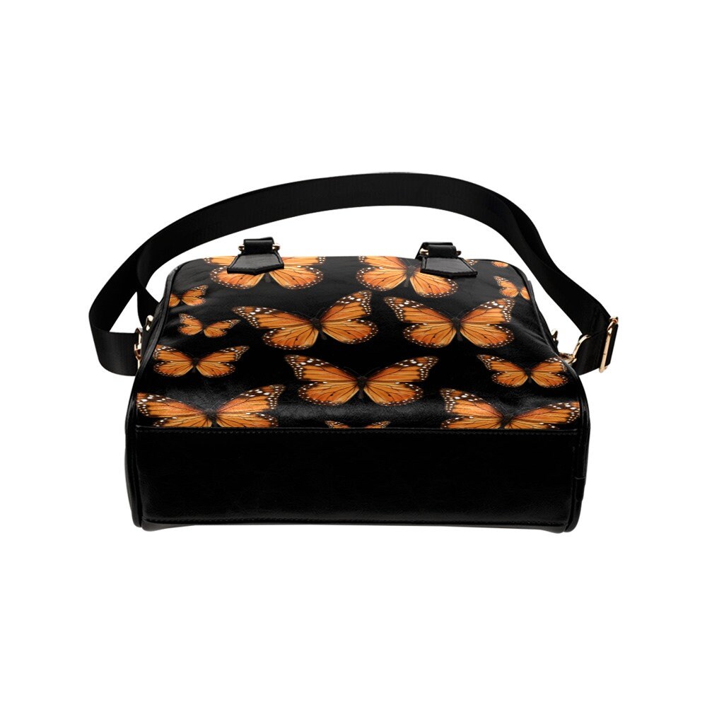 Monarch Butterfly Leather Purse, Women Orange Black Designer Vegan ...