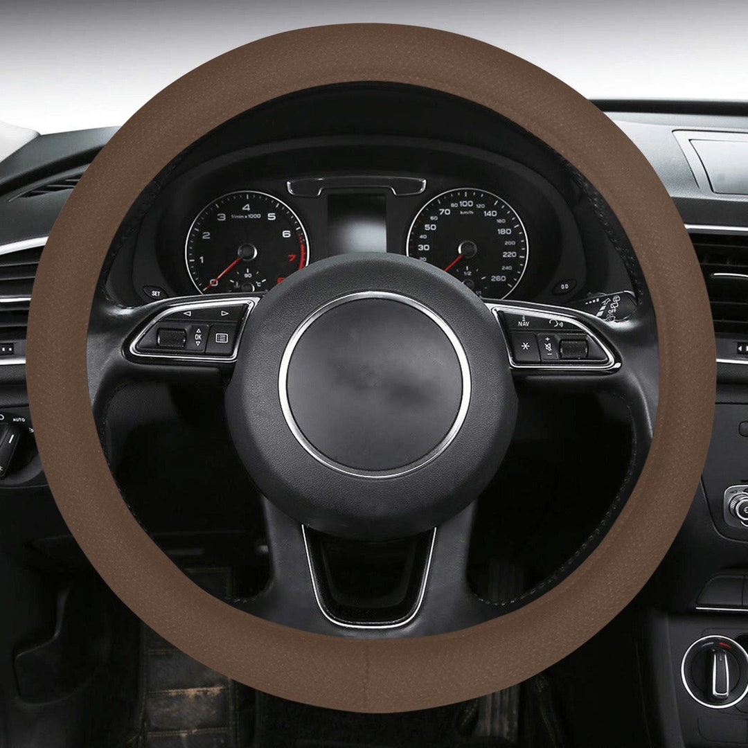 Dark Brown Steering Wheel Cover With Anti-slip Insert, Color Car Auto ...
