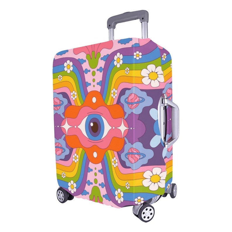 Psychedelic Luggage Cover, Groovy Vintage 70s Funky Eye 1970s Aesthetic ...