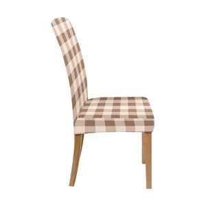 Buffalo Check Dining Chair Seat Covers, Beige Cream Brown Plaid Stretch ...