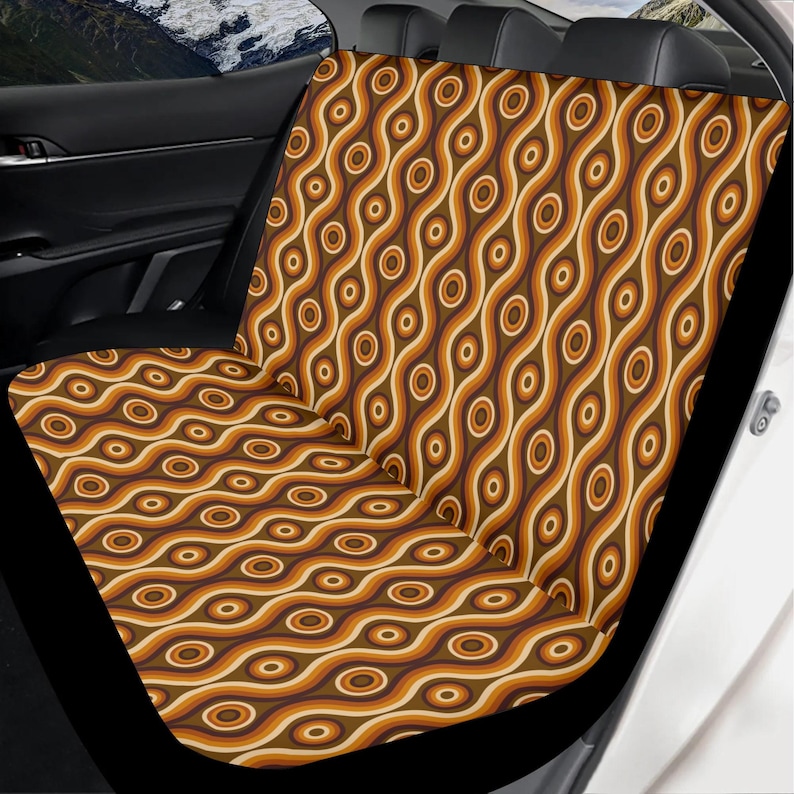Vintage Retro 70s Front and Back Car Seat Covers Full Set (4 Pcs ...
