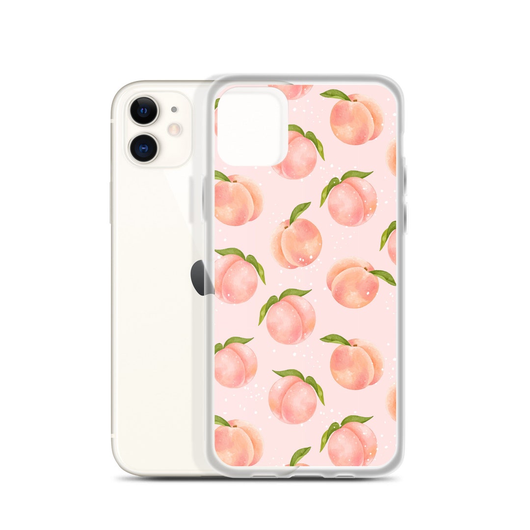 Peach iPhone 14 Pro Max Case, Fruit Print Cute Gift Aesthetic iPhone 13 ...