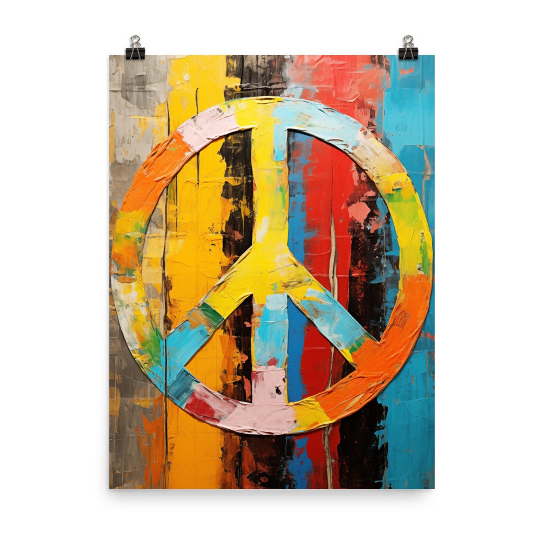 Peace Sign Poster Print, Symbol Painting Picture Wall Image Art ...