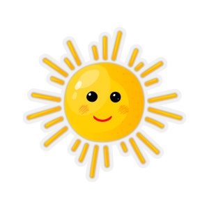 Sun Sticker, Sunshine Sunrays Laptop Decal Vinyl Cute Waterbottle ...