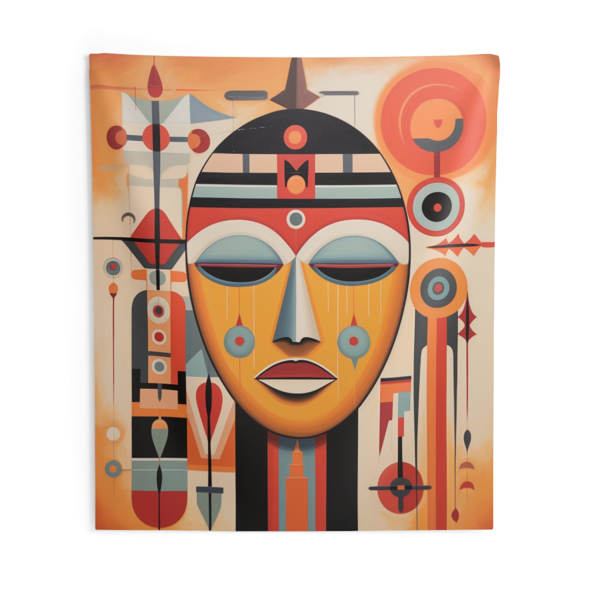 Navajo Tapestry, Totem Native American Indian Wall Art Hanging Cool ...