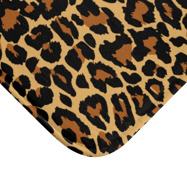 Leopard Print Bath Mat Animal Cheetah Shower Microfiber - Etsy