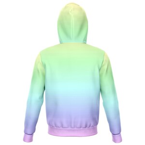 Pastel Rainbow Zipper Hoodie, Tie Dye Hooded Sweatshirt Kawaii Goth ...