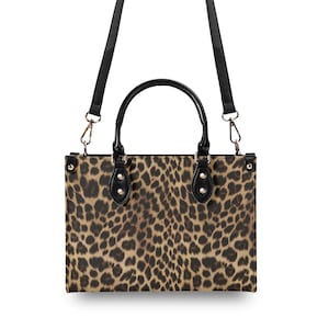 Leopard Shoulder Purse, Animal Cheetah Print Brown Crossbody Vegan ...