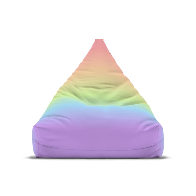 Pastel Rainbow Ombre Bean Bag Chair Cover, Tie Dye Gradient Washable ...