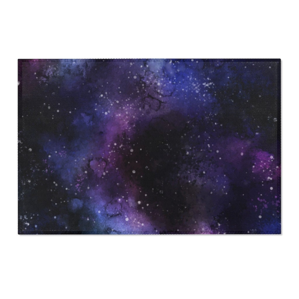 Galaxy Space Area Rug Carpet Stars Universe Blue Dark Purple - Etsy