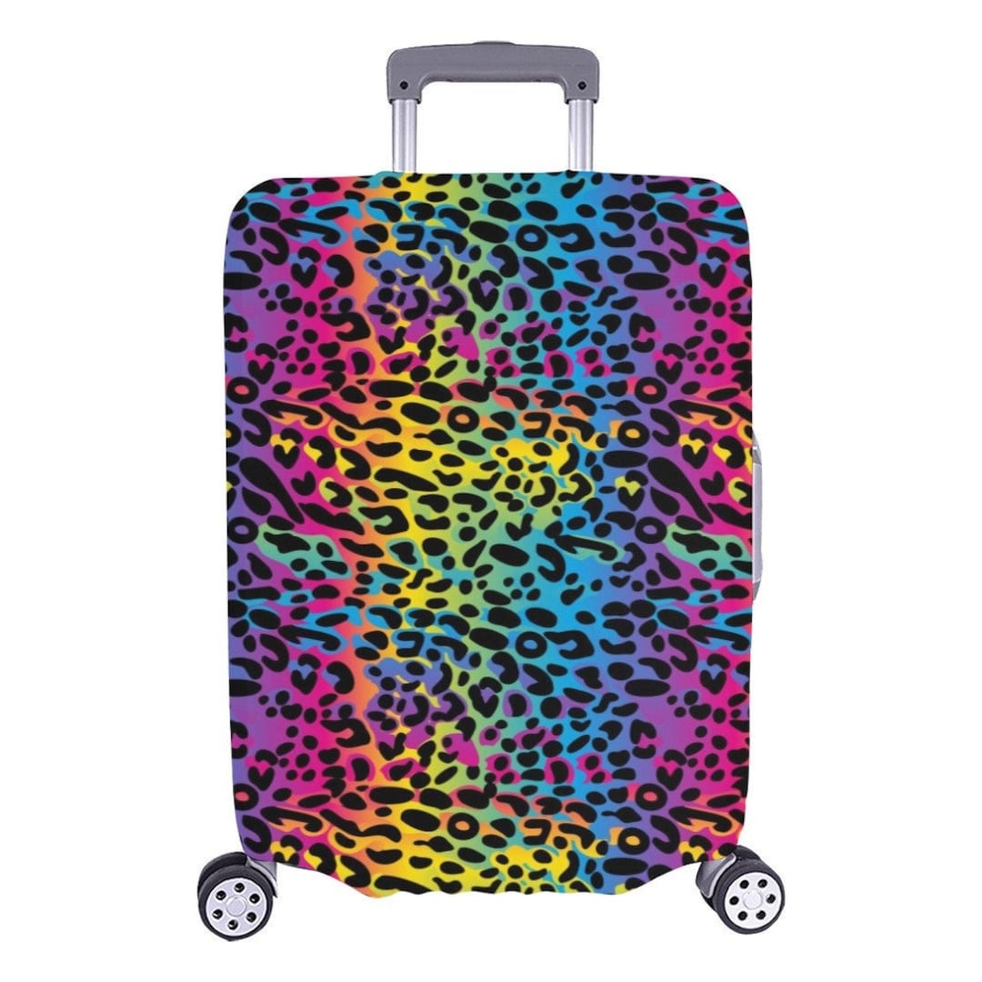 Rainbow Leopard Luggage Cover, Animal Print Suitcase Bag Protector ...
