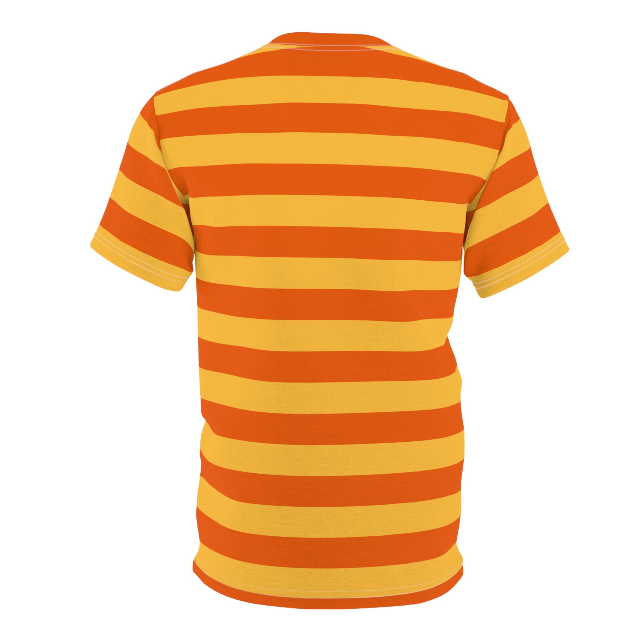 Orange and Yellow Striped Tshirt, Horizontal Bold Stripes Designer ...