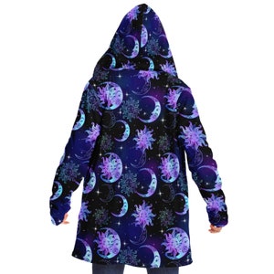 Sun Moon Hooded Cloak, Stars Purple Celestial Space Men Women Modern ...