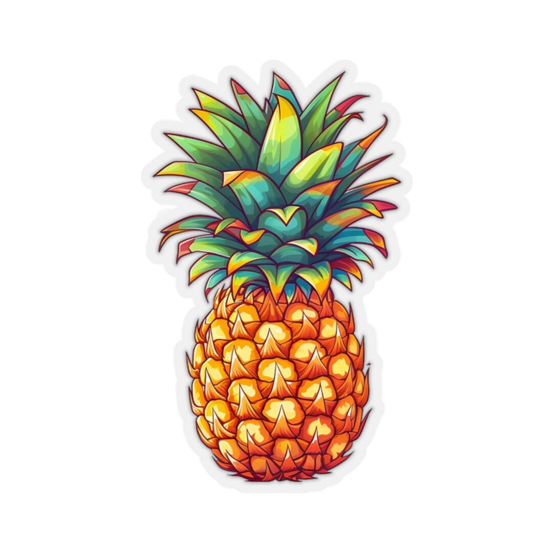Pineapple Sticker, Summer Fruit Art Laptop Decal Vinyl Cute Waterbottle ...