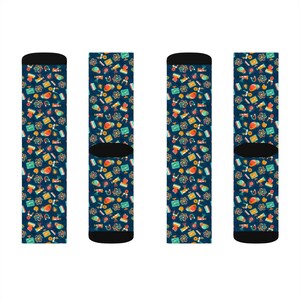 Science Physics Socks, Blue 3D Printed Sublimation DNA Molecule ...