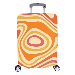 Retro Groovy Luggage Cover, Vintage 70s Funky Orange 1970s Aesthetic ...