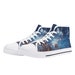 Galaxy Men High Top Shoes, Canvas Blue Space Sneakers Nebula Universe ...