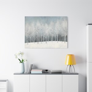 Winter Scene of Trees Canvas Gallery Wrap, Snow Frost Wall Art Print ...
