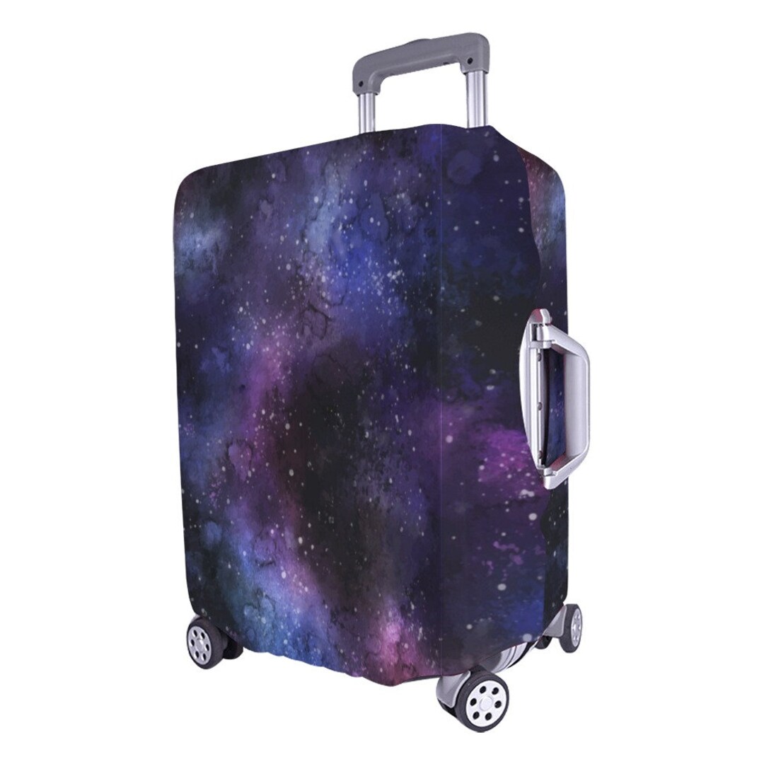 Galaxy Luggage Cover, Space Sky Stars Purple Print Aesthetic Suitcase ...