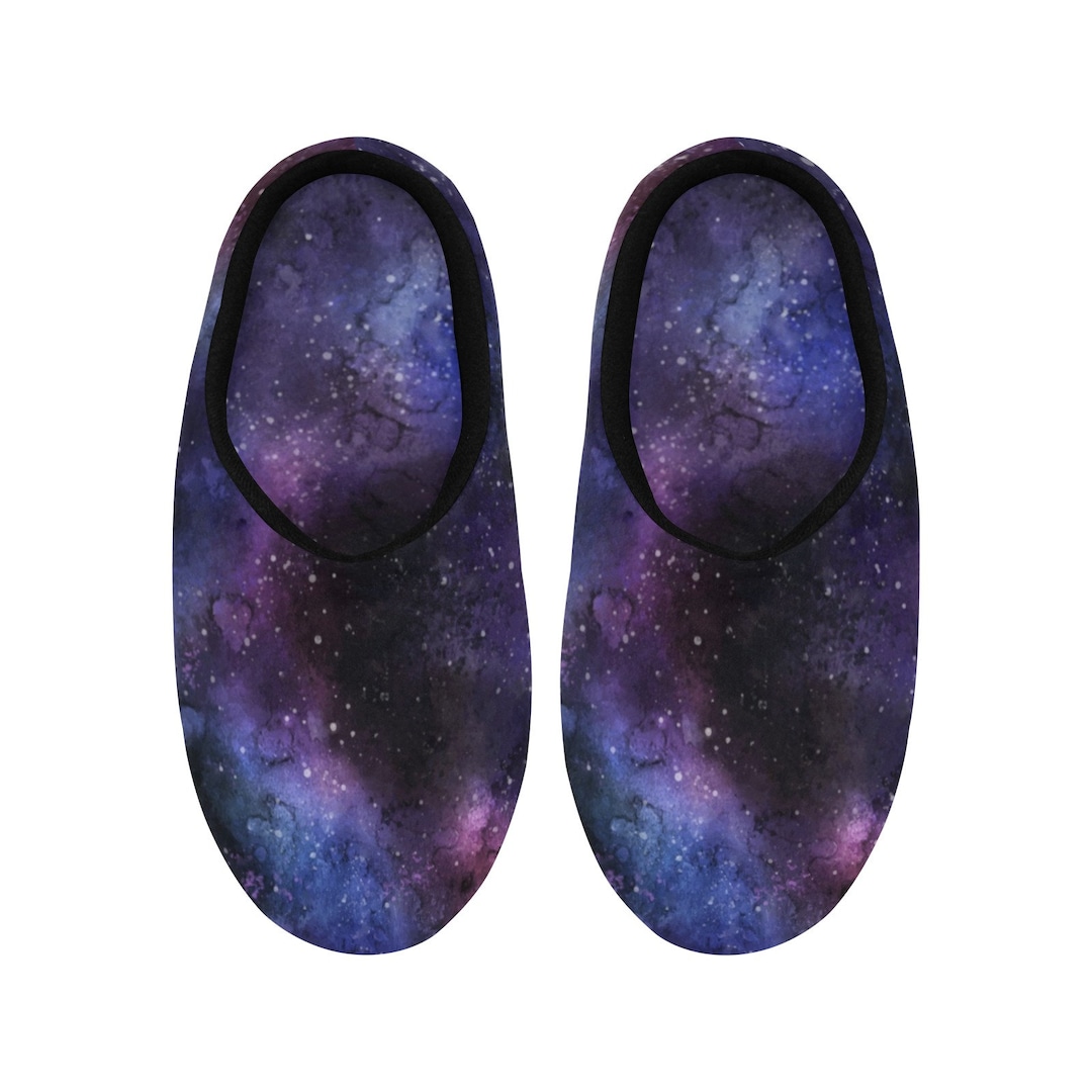 Galaxy Space Women's Slippers, Universe Purple Ladies House Slide Cute ...