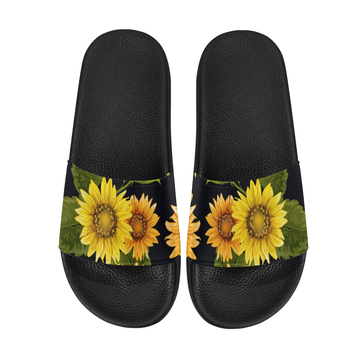 Sunflower Women Slide Sandals Yellow Flower Floral Shoe Wedge - Etsy