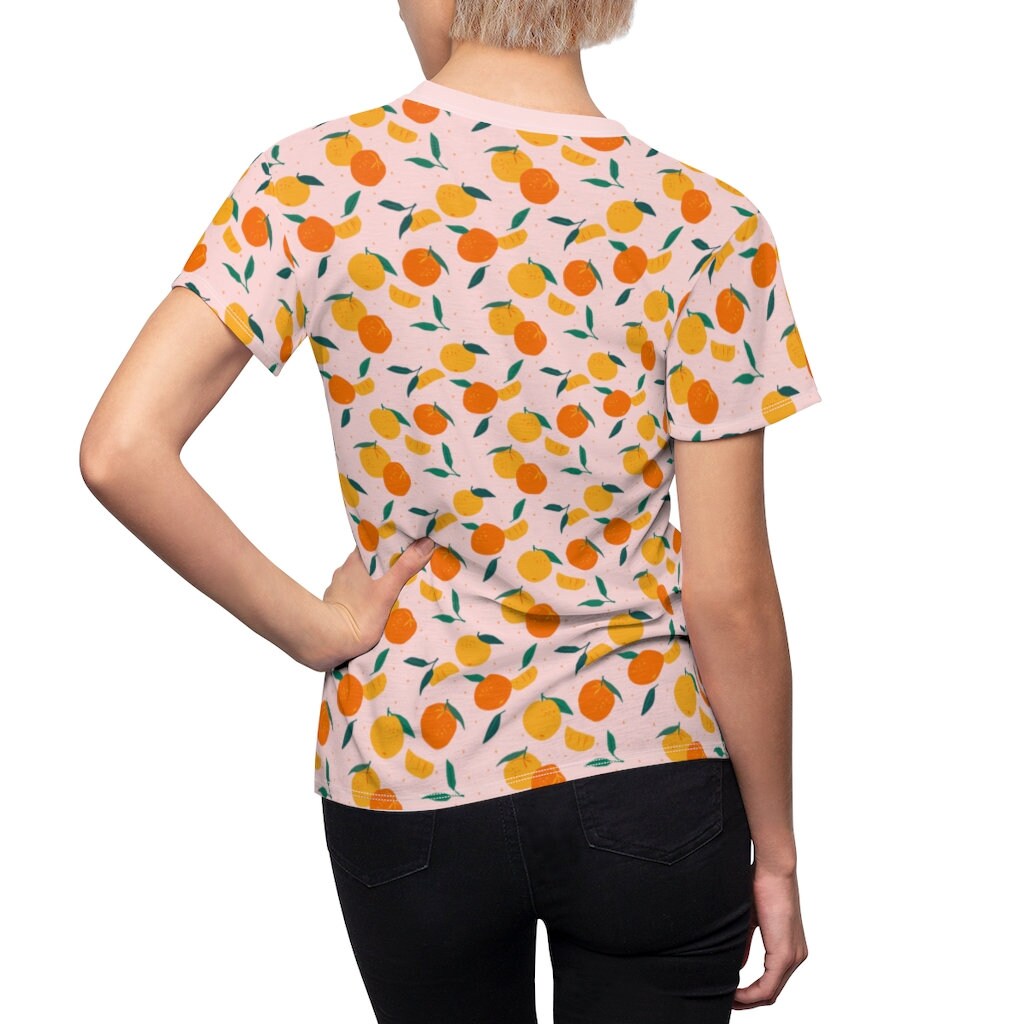 Peach Pattern Women Tshirt Pink Fruit Peaches Designer Adult - Etsy