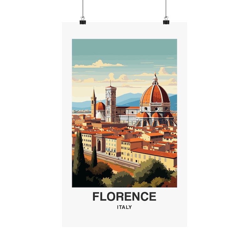 Florence Italy Poster Print, Firenze Duomo Cathedral Vintage Wall Image ...