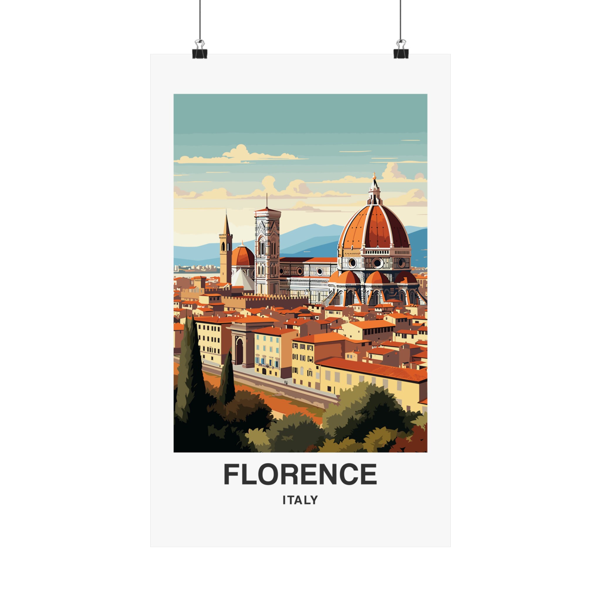 Florence Italy Poster Print, Firenze Duomo Cathedral Vintage Wall Image ...