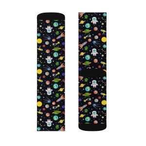 Planet Stars Earth Socks, 3D Sublimation Space Sun Moon Alien Women Men ...