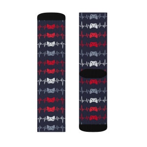 Gamer Heartbeat Socks, 3D Sublimation Socks Video Game Gaming Lover ...