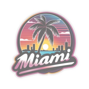 Miami Sticker Decal, Florida Beach Retro Vintage Travel 80s 90s Art ...