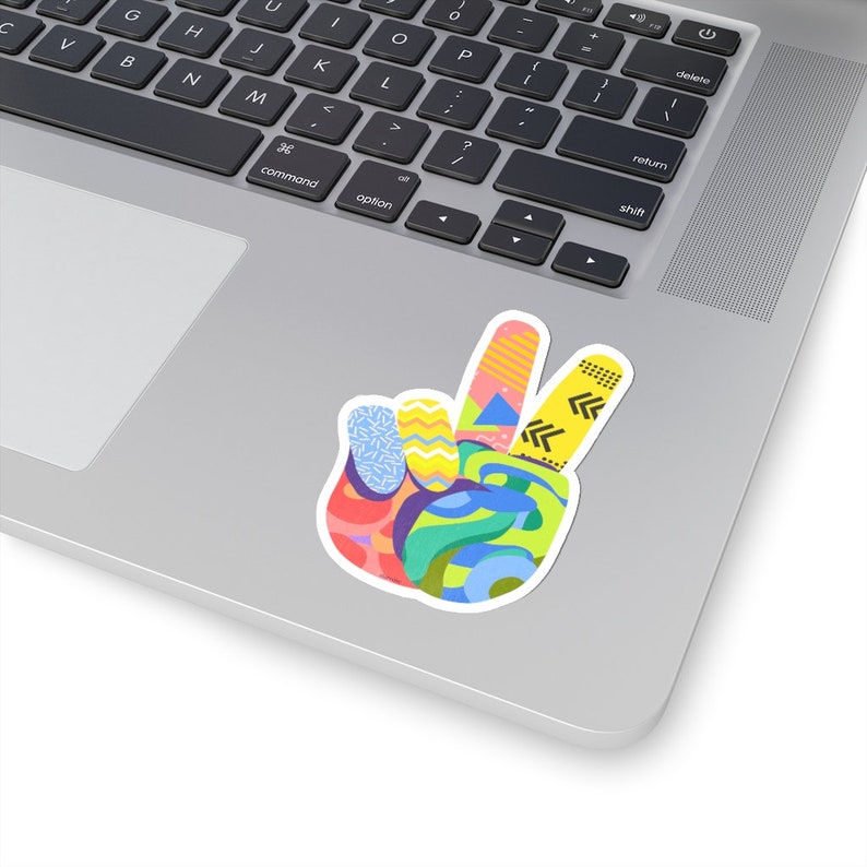 Hand Peace Sign Sticker Colorful Freedom Laptop Decal Vinyl - Etsy